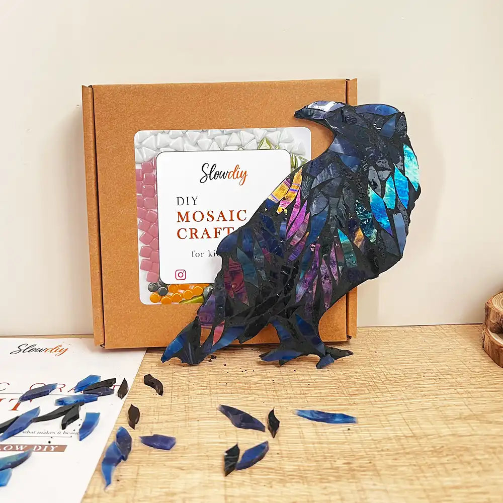 Dazzling Raven Glass Mosaic Kit – Slow DIY